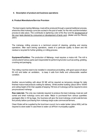 Ekoka mahangu mills business plan | DOCX