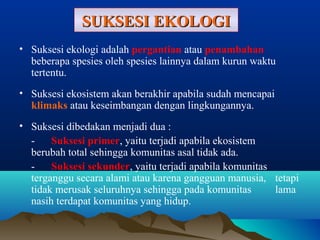 Biologi SMA - Ekologi | PPT