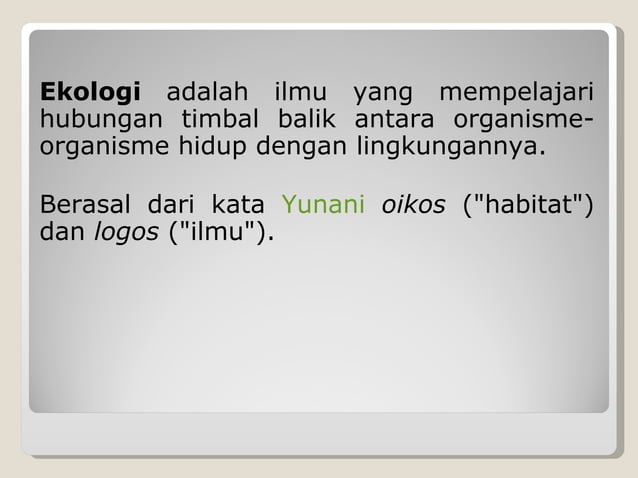 Ekologi Dan Ilmu Lingkungan Ppt