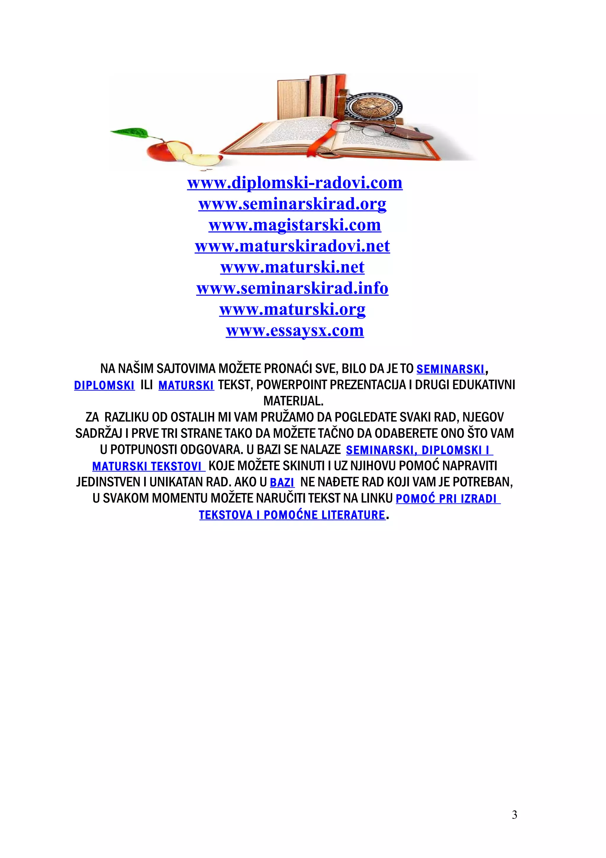 Ekologija reciklaze otpada maturski rad | DOC