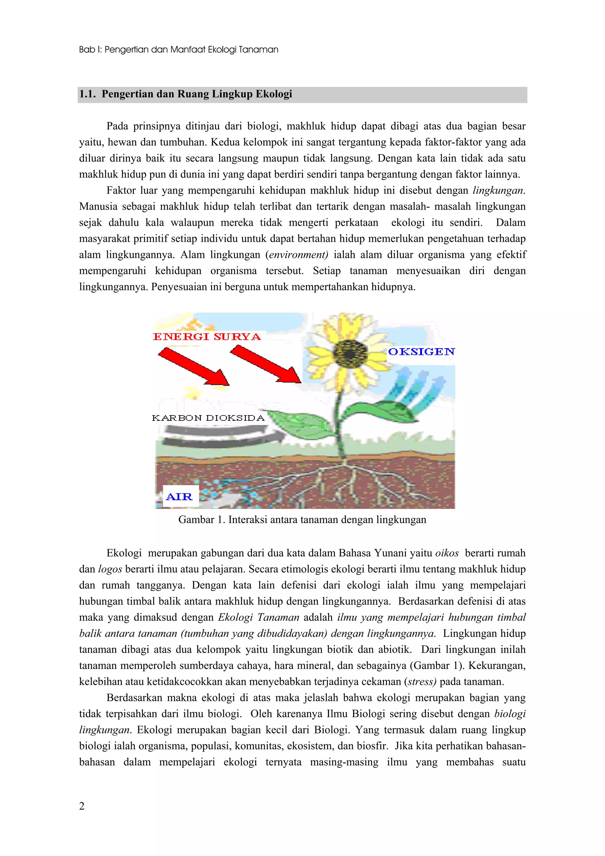 Ekologi tanaman final bab 1 | PDF