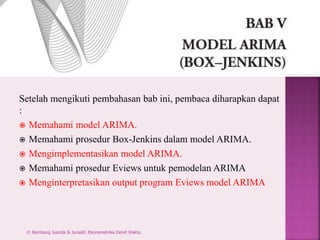 analisa deret waktu menggunakan algoritma arima | PPT