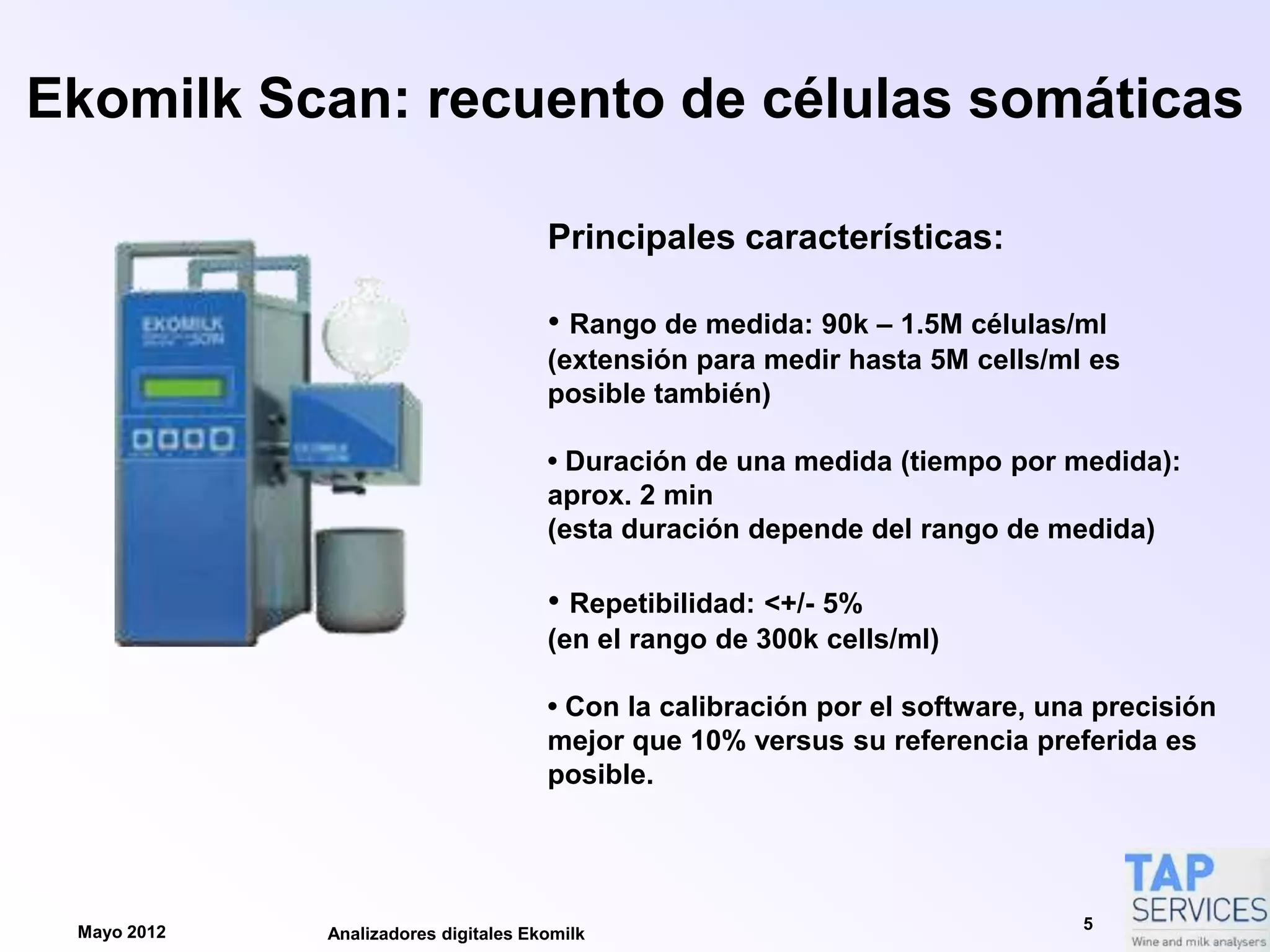 Ekomilk Scan+ para el recuento de células y mastitis monitoring por ...