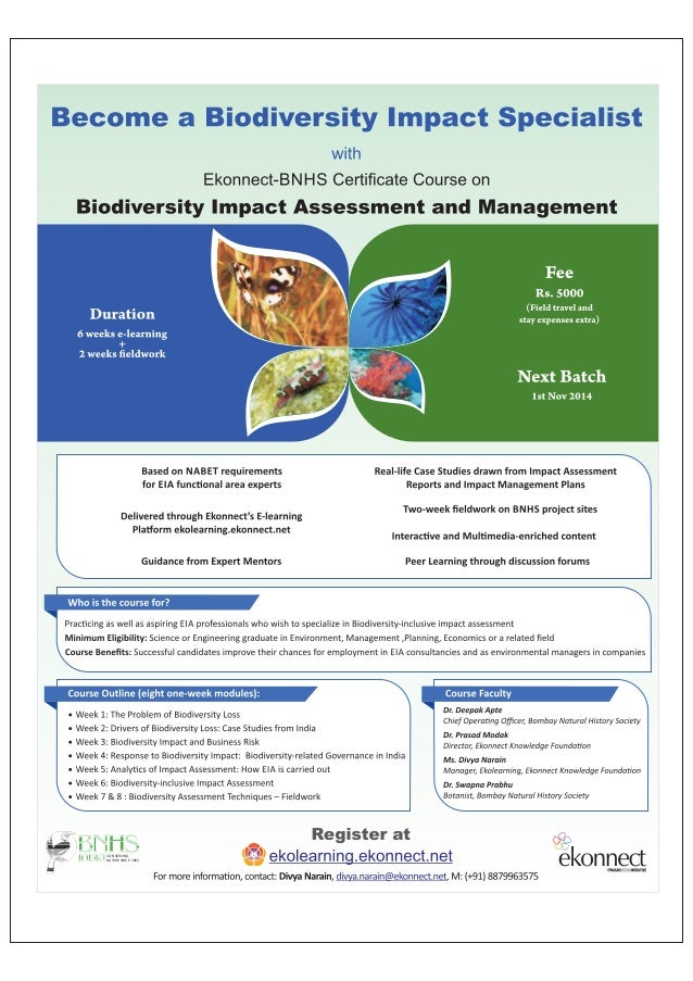 Ekonnect-BNHS Course on 'Biodiversity Impact Assessment and Managemen…