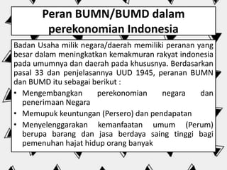 Ekonomi - BUMN, BUMD, dan BUMS (Kelas X) | PPTX