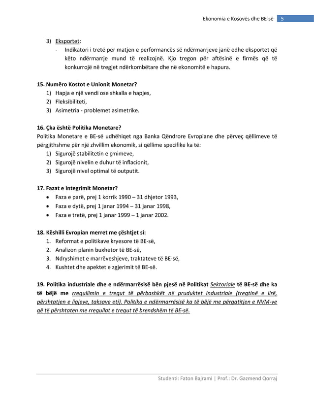 Ekonomia e Kosovës dhe BE-së - Dr. Gazmend Qorraj (Pyetje dhe përgjigje ...