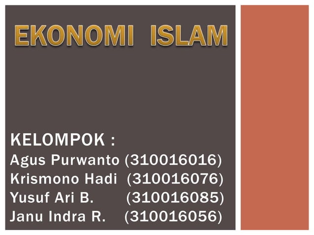 Sistem Ekonomi Islam atau Syariah | PPTX