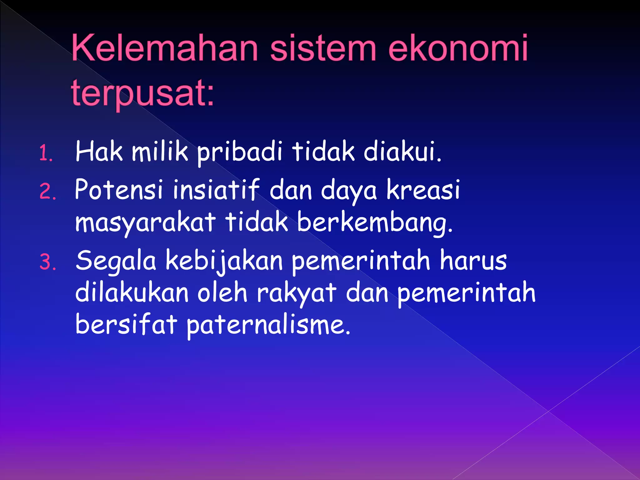 Sistem Ekonomi Terpusat (Centralized Economic System) | PPTX