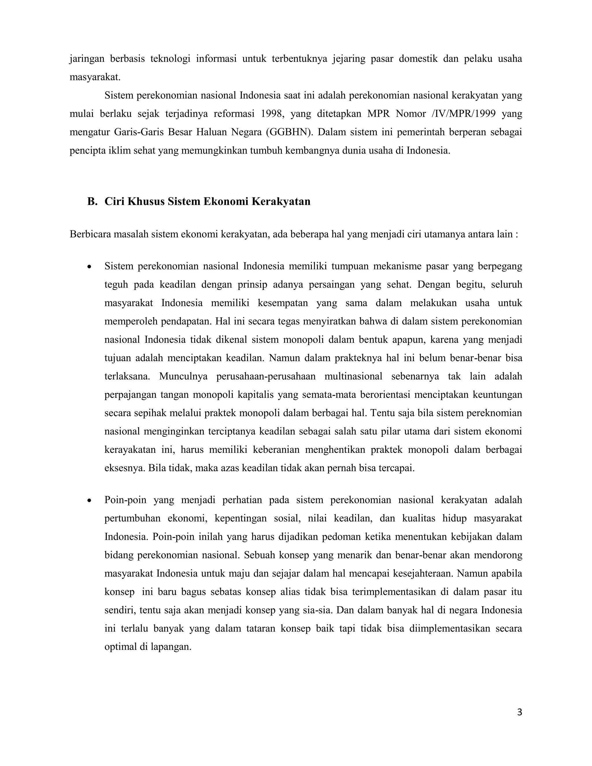 Ekonomi kerakyatan | DOCX