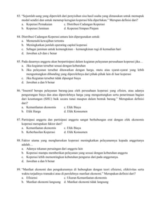 Ekonomi koperasi - soal tanya jawab | PDF