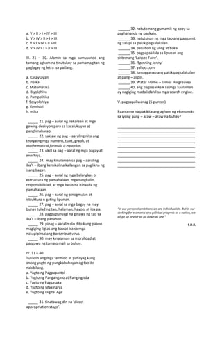 Ekonomiks (1st monthly) | DOCX