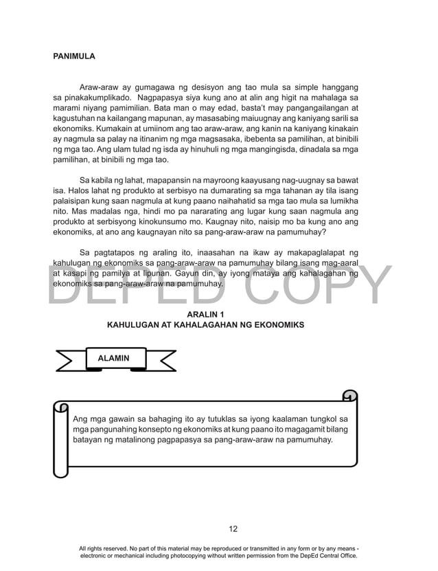 AP9_LM_Ekonomiks_Yunit 1 | PDF