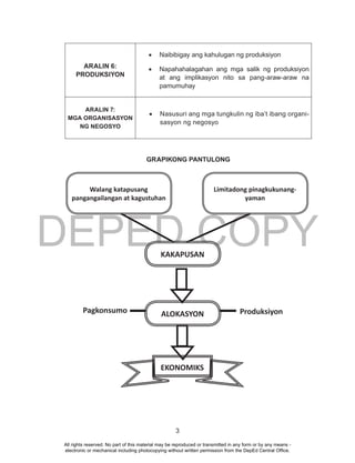 Ekonomiks 10 teachers guide - yunit 1 | PDF