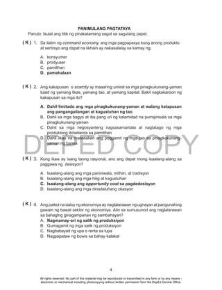 Ekonomiks 10 teachers guide - yunit 1 | PDF