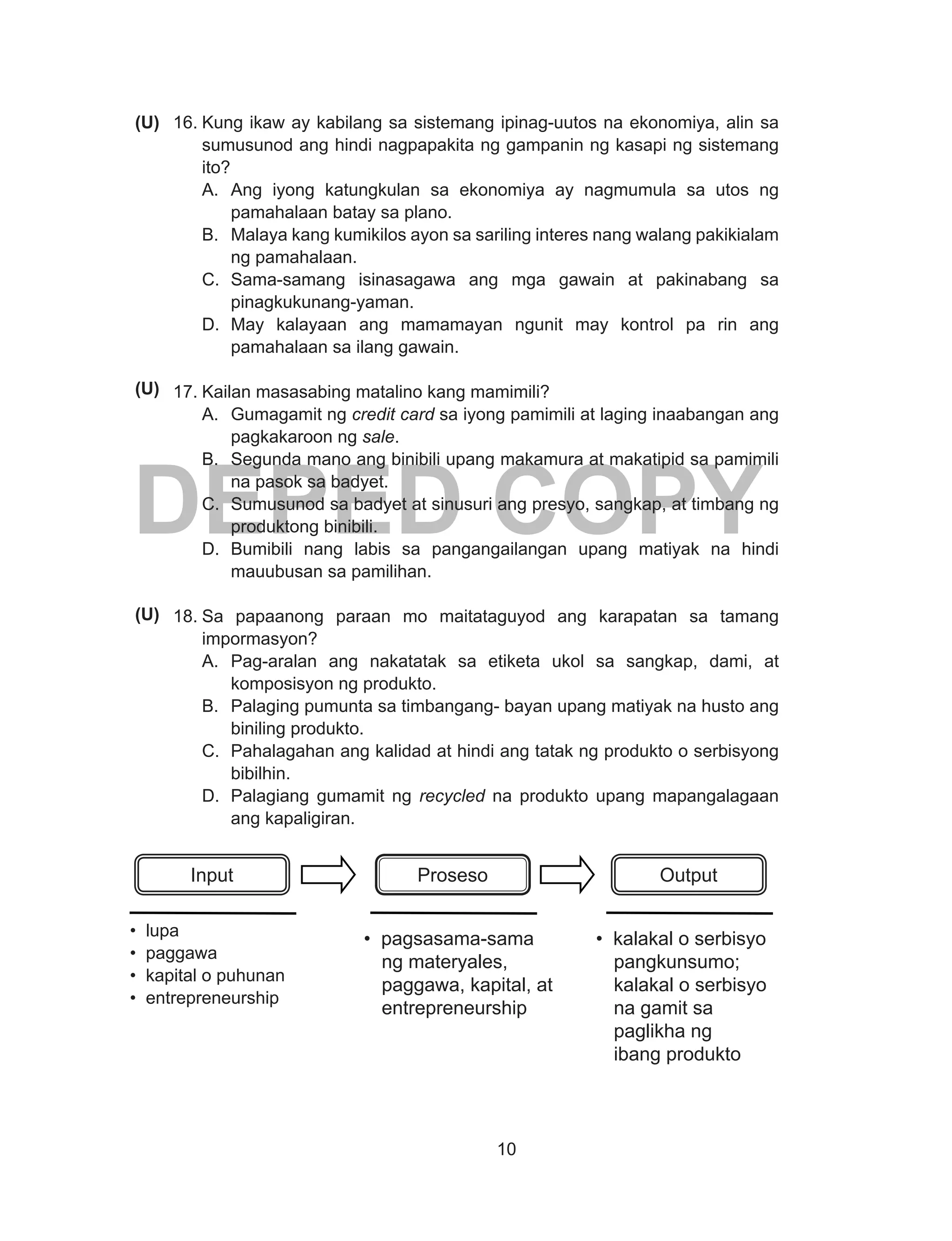 Ekonomiks Learning Module Yunit 1 | PDF