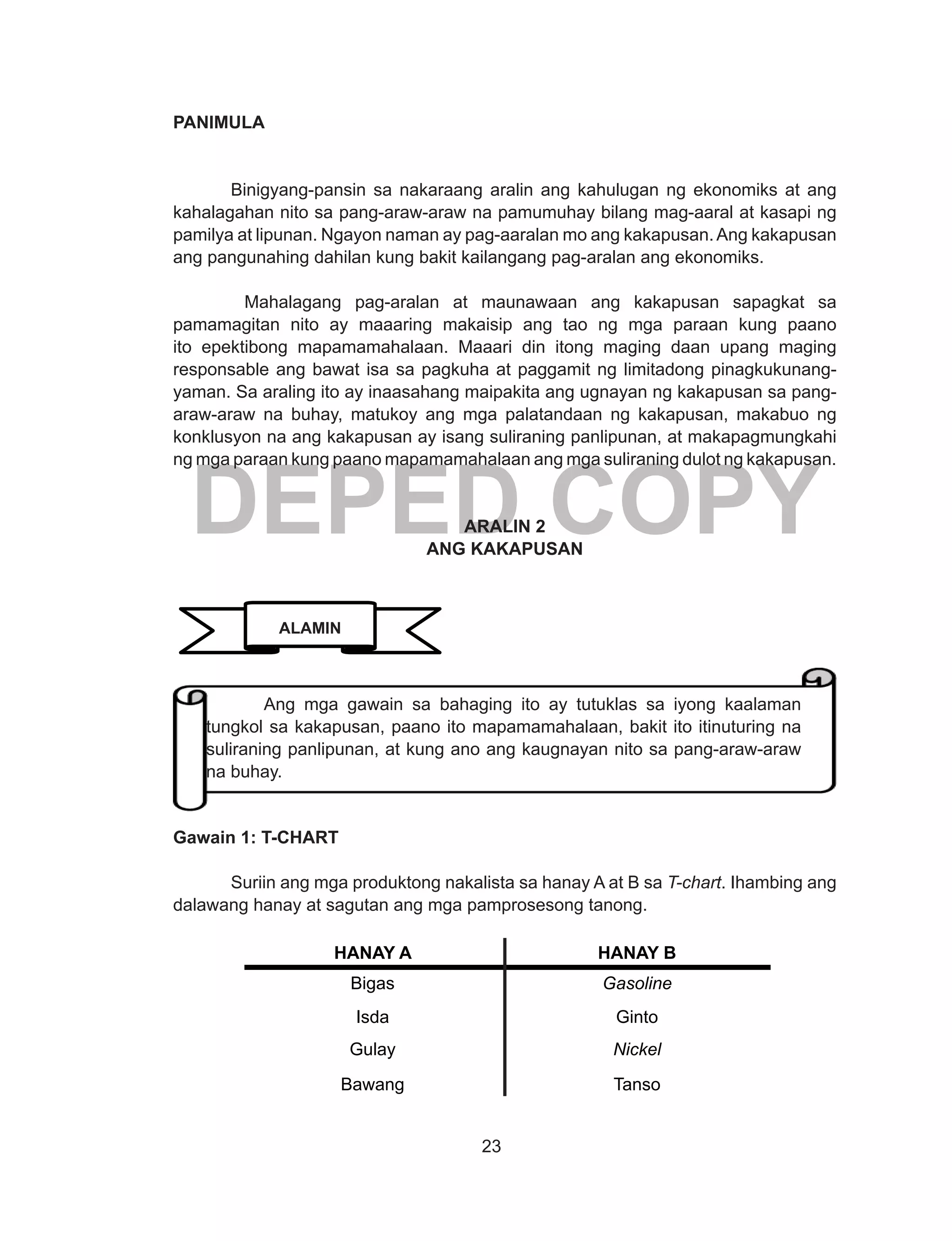 Ekonomiks Learning Module Yunit 1 | PDF