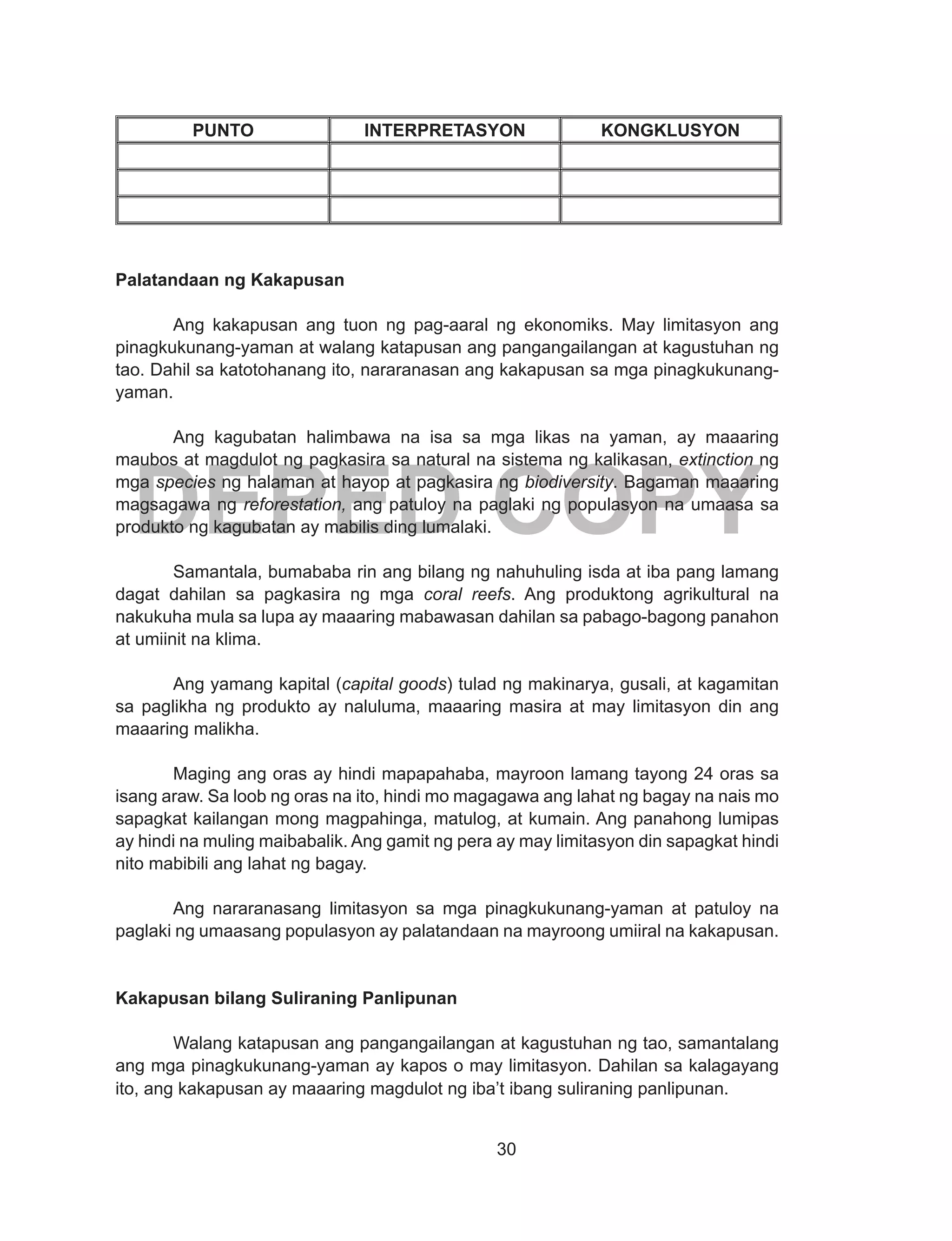 Ekonomiks Learning Module Yunit 1 | PDF