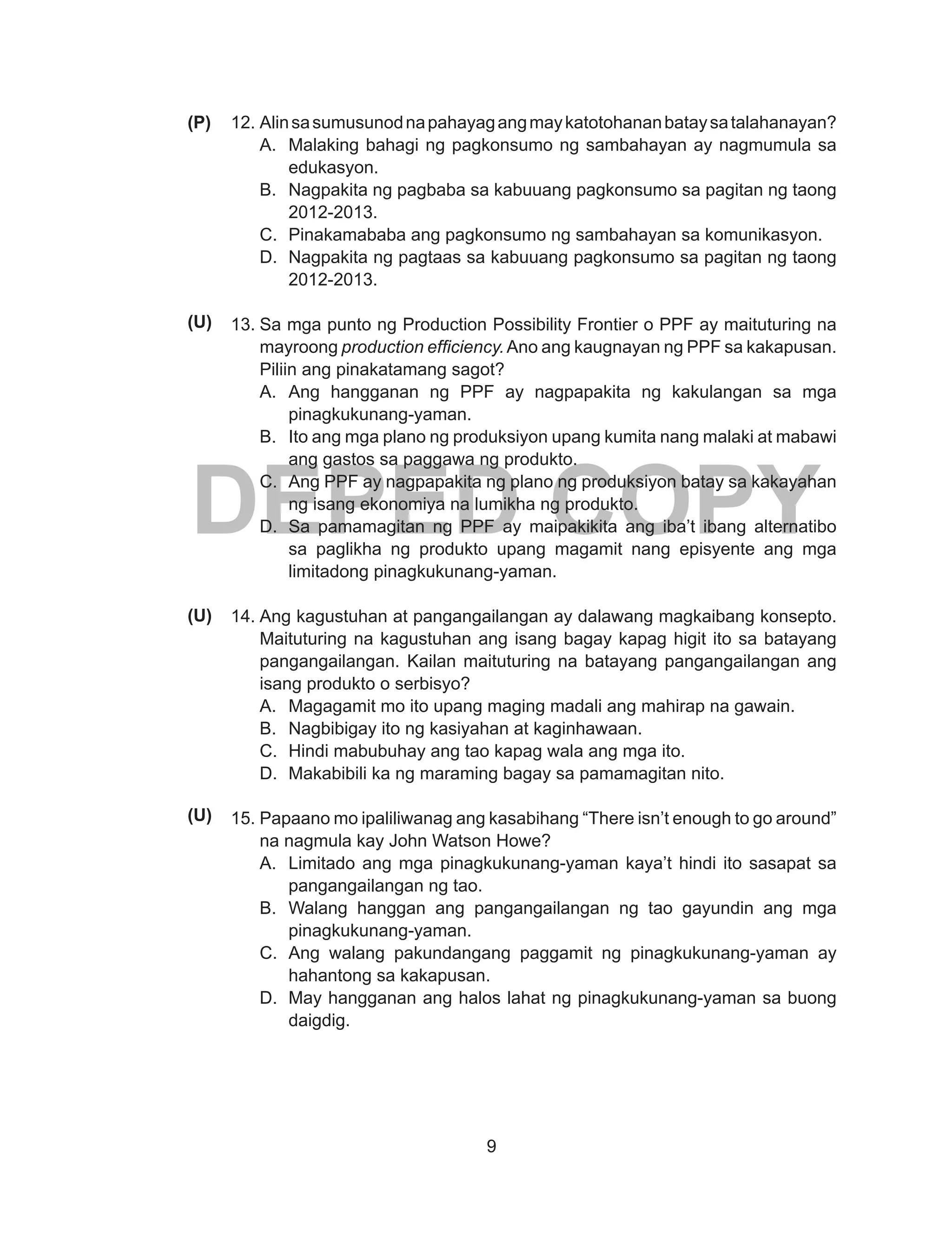 Ekonomiks Learning Module Yunit 1 | PDF