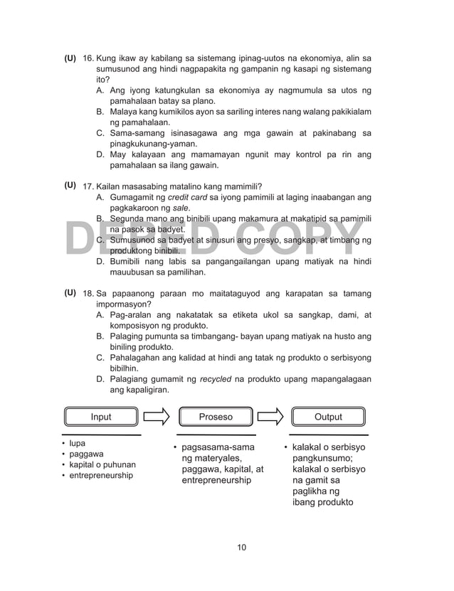 Ekonomiks Learning Module Yunit 1 | PDF