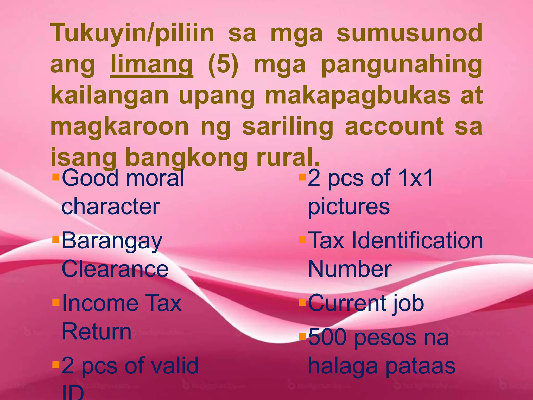 Institusyong Pinansyal: BANGKO | PPTX