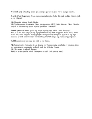 Ekonomiks script | DOCX