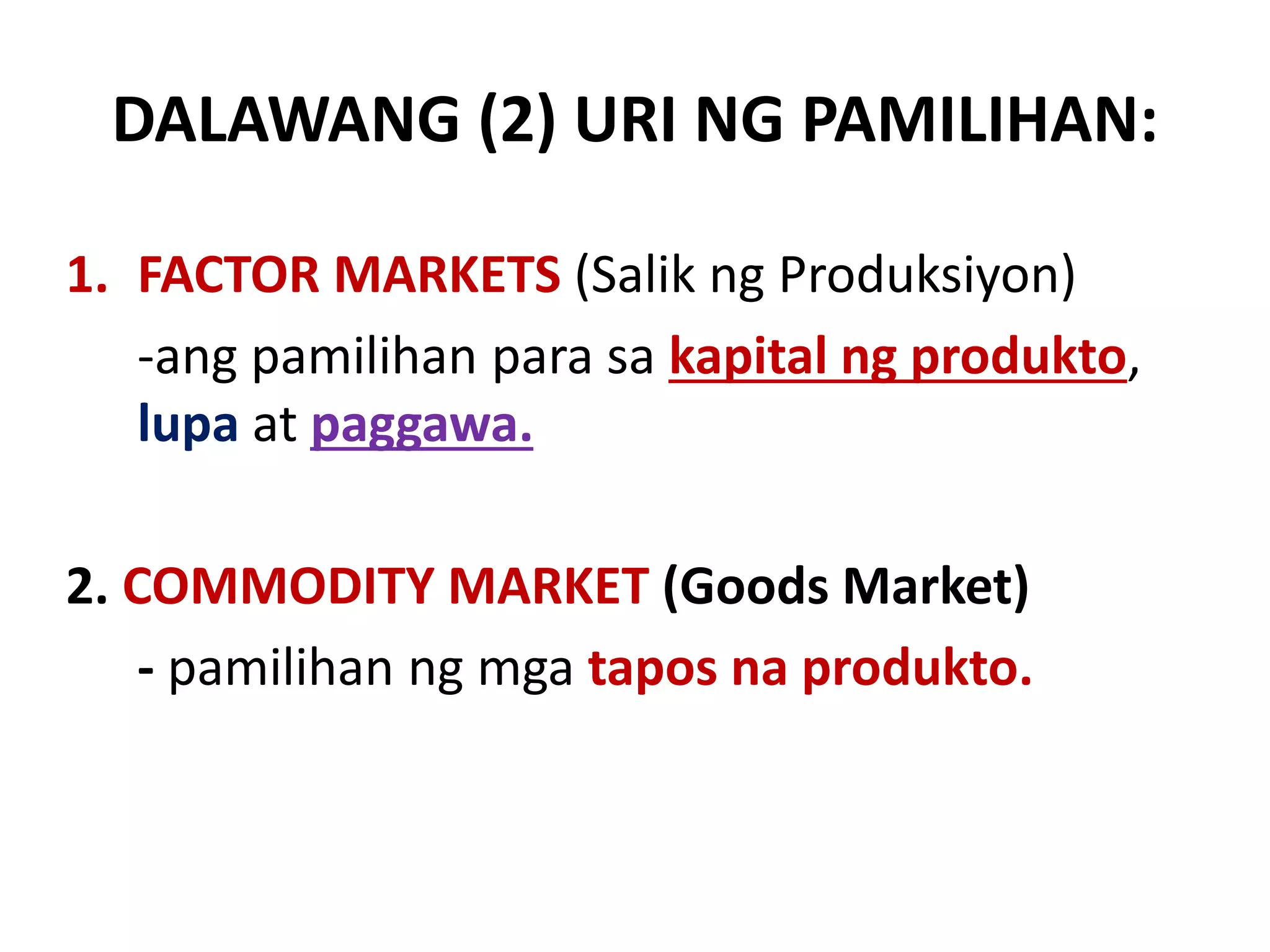 Ekonomiks una at ikalawang modelo sa paikot na daloy ng ekonomiya cot ...