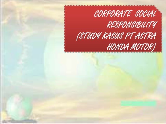CORPORATE SOCIAL RESPONSIBILITY (CSR) | PPTX