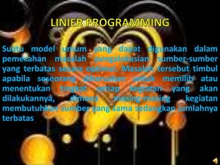 Ekonomi manajerial linier programming metode grafik | PPSX