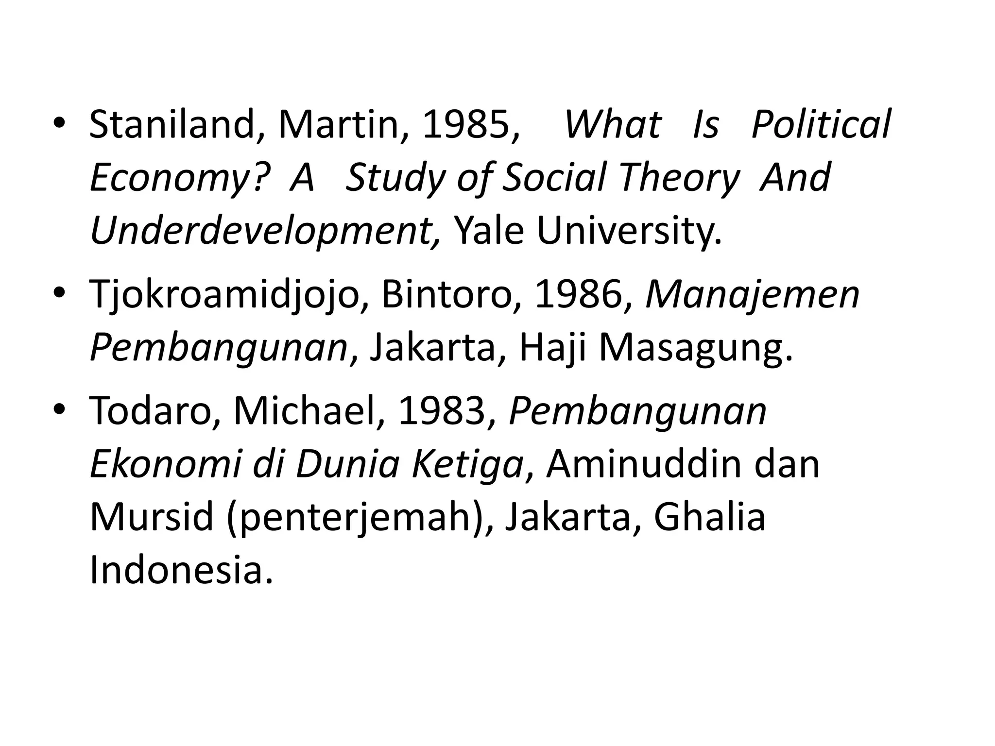 Ekonomi politik pembangunan agus suryono | PPTX