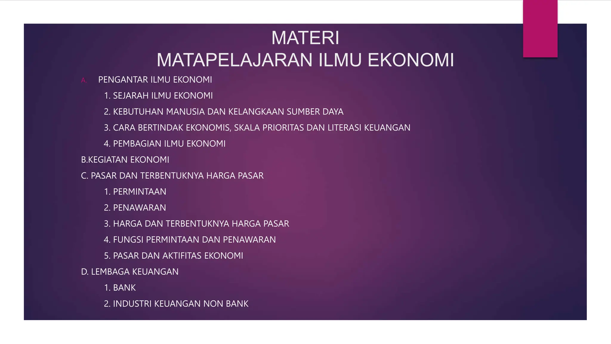Materi Power Point EKONOMI Kelas X SMA 2023 | PPTX