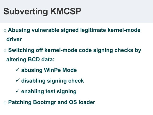 Defeating x64: Modern Trends of Kernel-Mode Rootkits | PPT