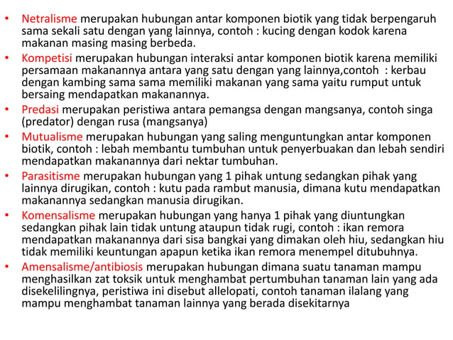 Komponen penyusun ekosistem terdiri dari individu, populasi, komunitas ...