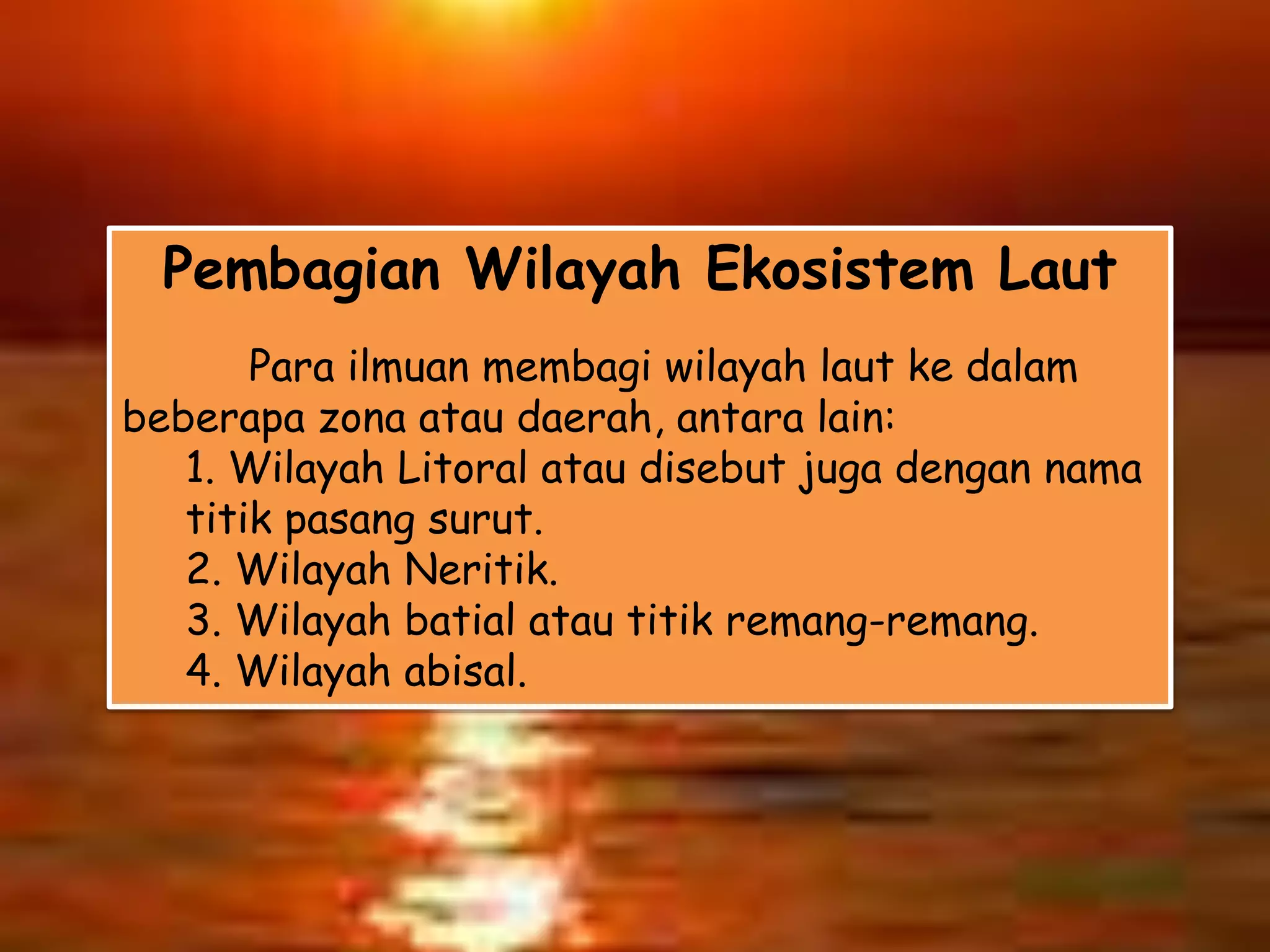 Ekosistem laut Power Point | PPTX