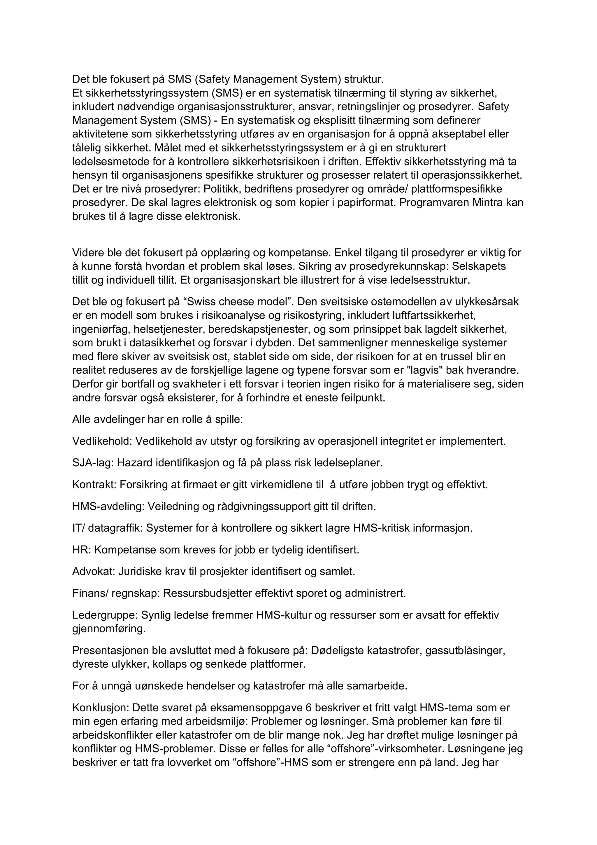 Sigve Hamilton Aspelund: Eksamen i HMS-ledelse | PDF