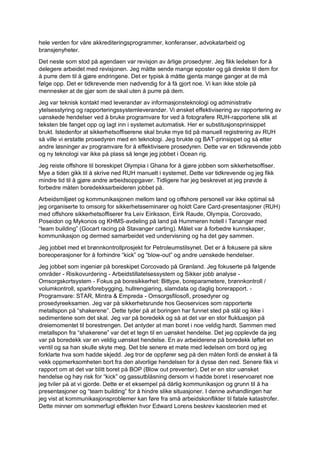 Sigve Hamilton Aspelund: Eksamen i HMS-ledelse | PDF