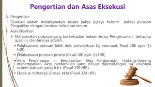Eksekusi Hukum Acara Perdata (Idik Saeful Bahri) | PPTX