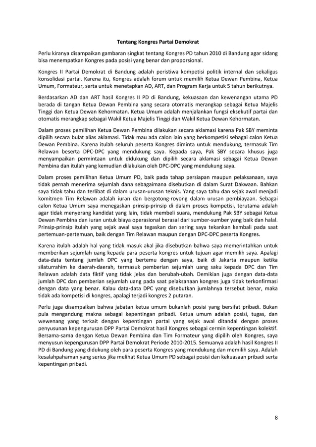 Nota Keberatan (Eksepsi) Anas Urbaningrum (sumber: peradilan.co) | PDF