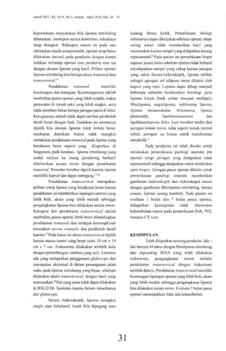 Eksisi fibrolipoma retrofaring dengan pendekatan transcervical laporan ...