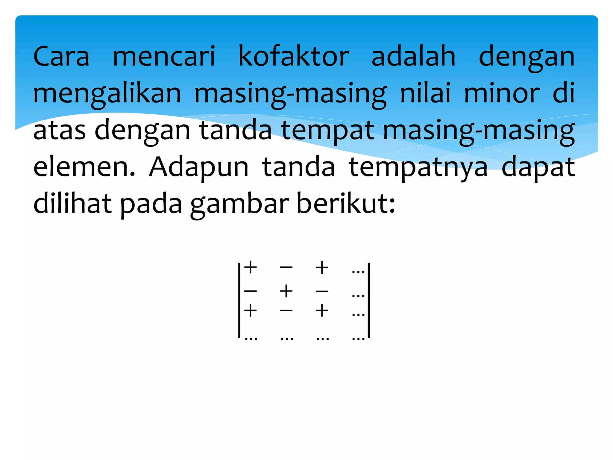 Ekspansi kofaktor dan aturan cramer | PPTX