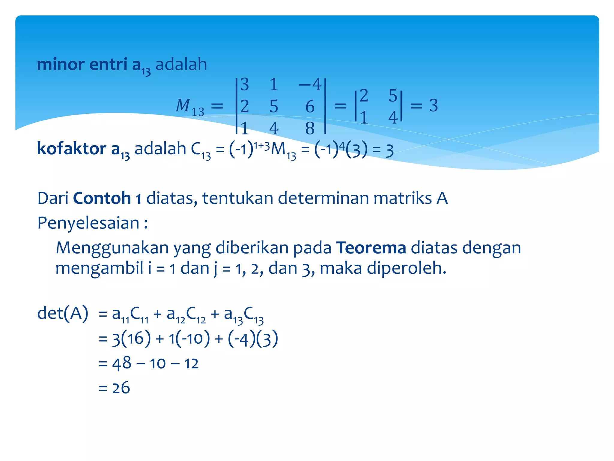 Ekspansi kofaktor dan aturan cramer | PPTX