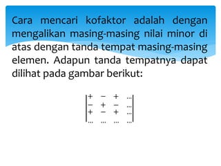 Ekspansi kofaktor dan aturan cramer | PPTX