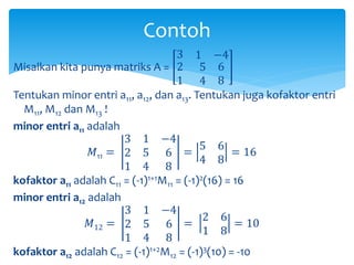 Ekspansi kofaktor dan aturan cramer | PPTX