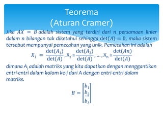 Ekspansi kofaktor dan aturan cramer | PPTX