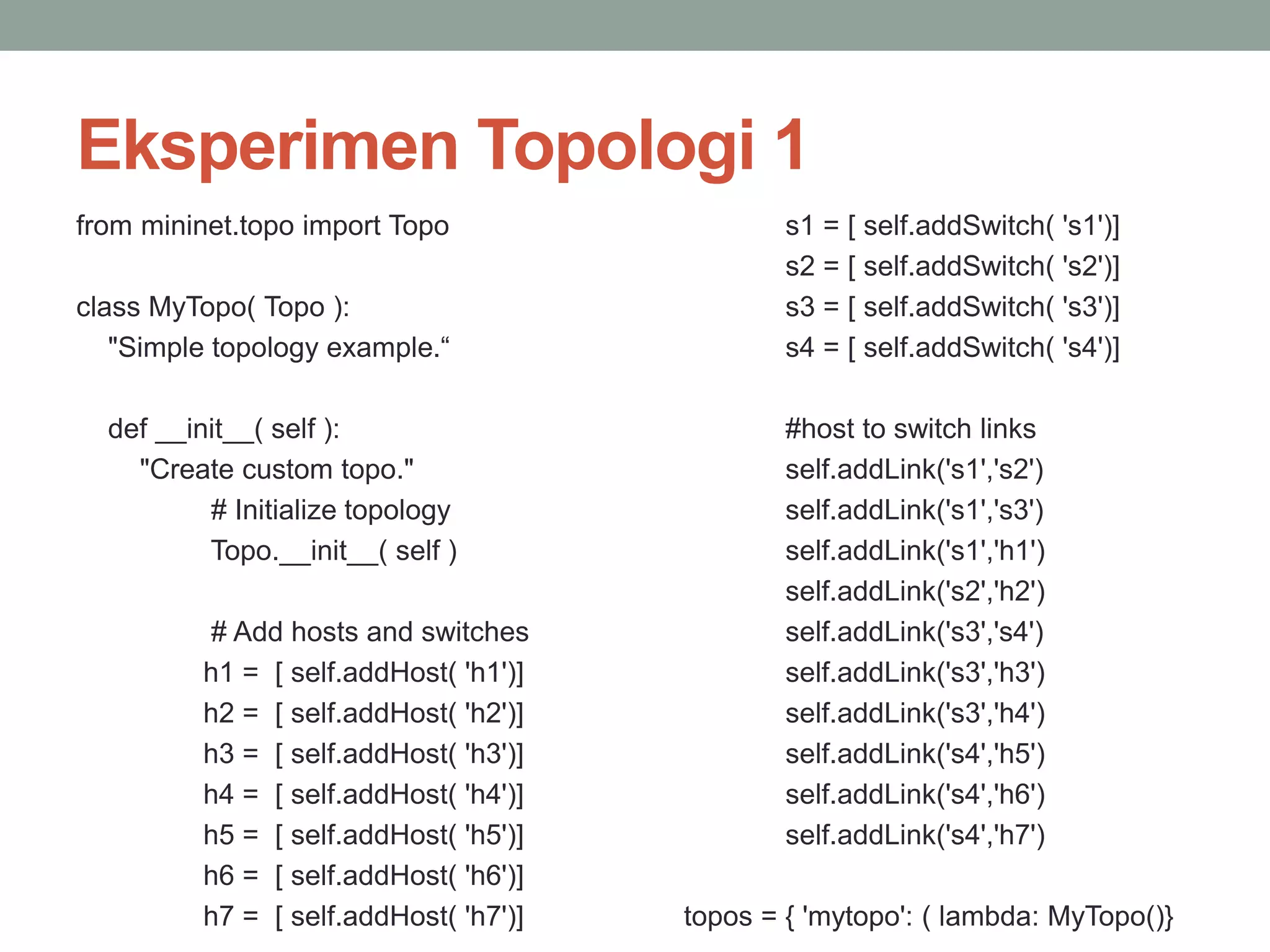 6 - Custom Mininet Topology Experiment by Dwina Fitriyandini Siswanto ...