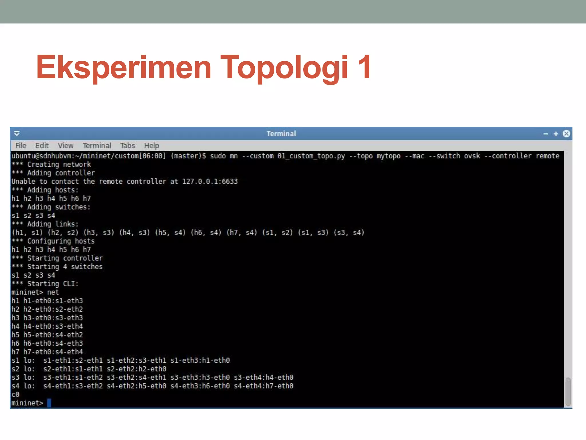 6 - Custom Mininet Topology Experiment by Dwina Fitriyandini Siswanto ...