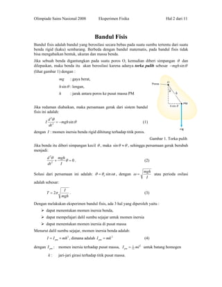 Eksperimen soal ayunan fisis final | PDF