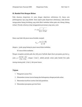 Eksperimen soal ayunan fisis final | PDF