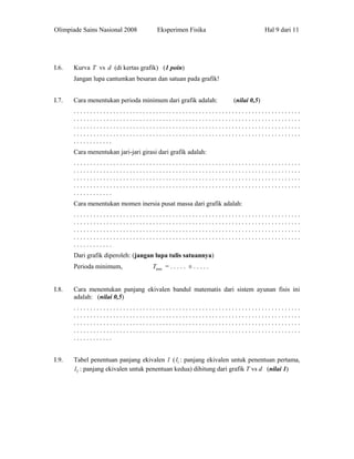 Eksperimen soal ayunan fisis final | PDF