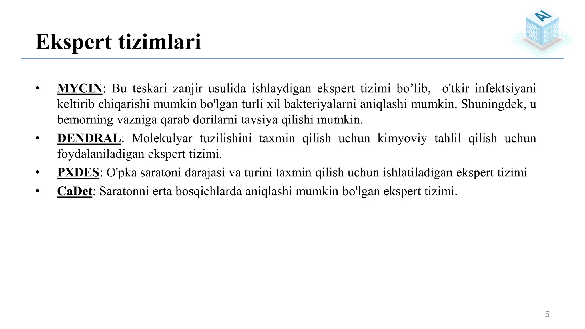 Ekspert tizimlari va ularning turlari, asosiy xususiyatlari..pdf