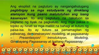 Eksplisit na Pagtuturo sa Filipino | PPTX